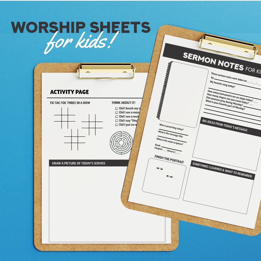 Worship Worksheet - Etsy
