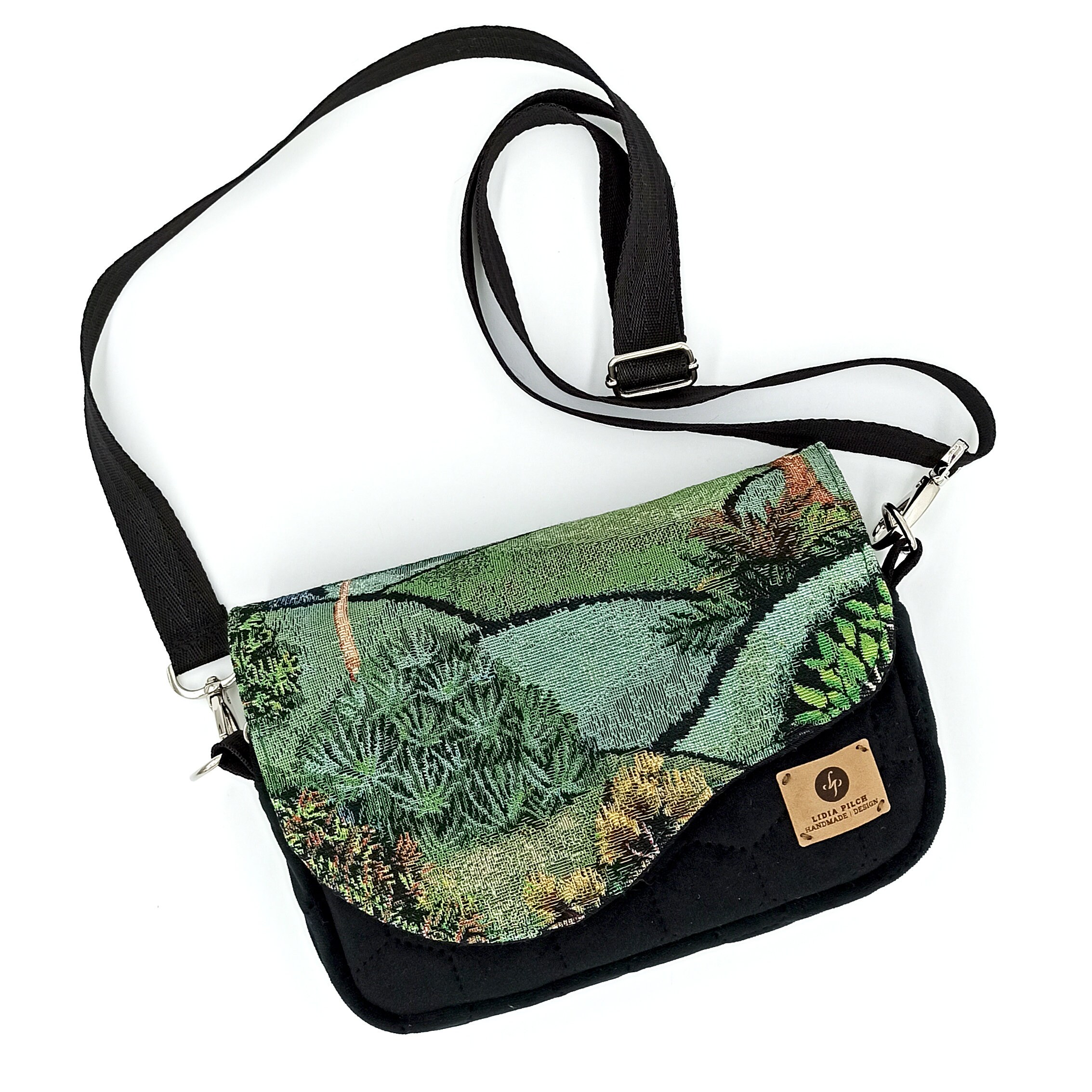 Handmade Small Messenger Bag With Tapestry Flap, Nature-inspired ...
