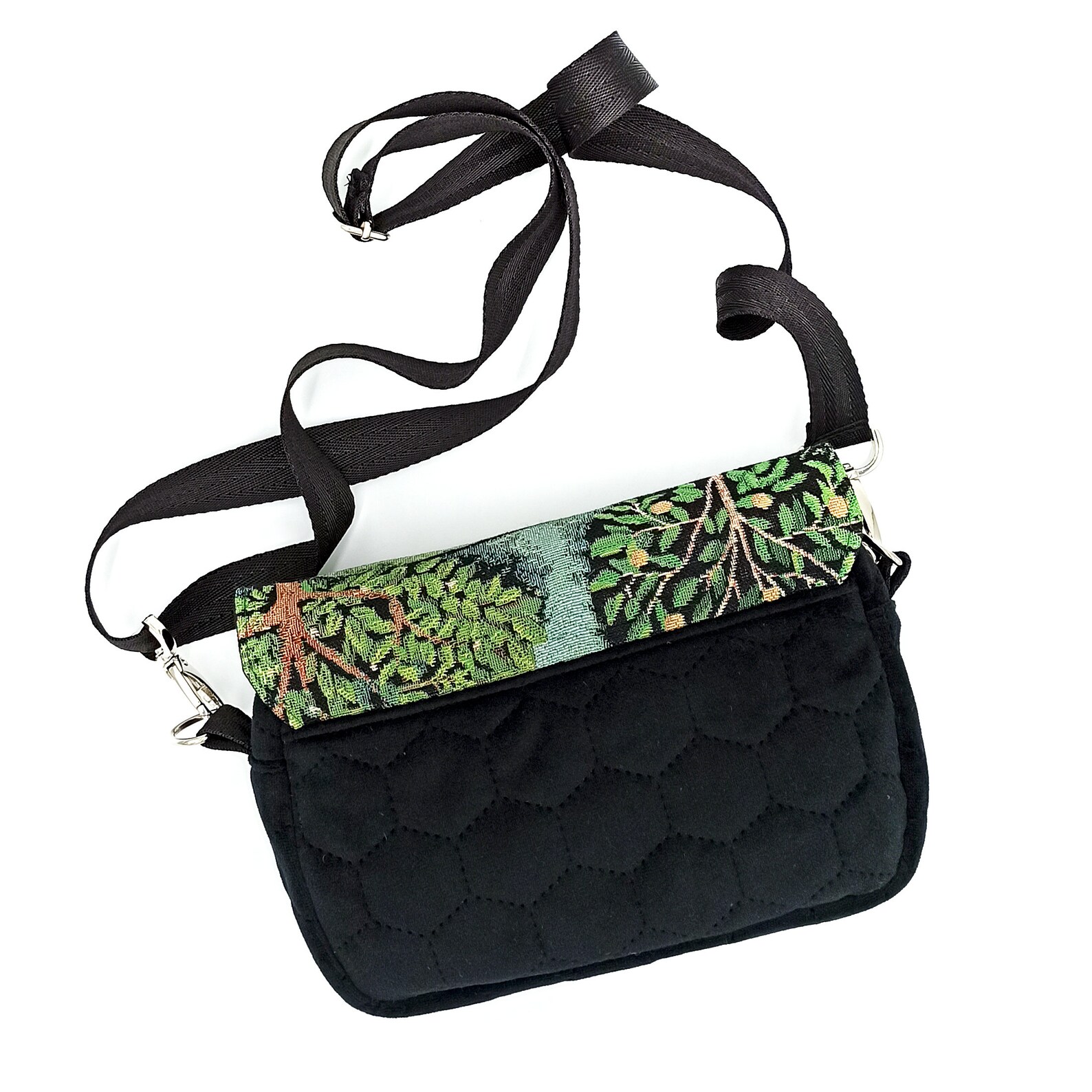 Handmade Small Messenger Bag With Tapestry Flap, Nature-inspired ...