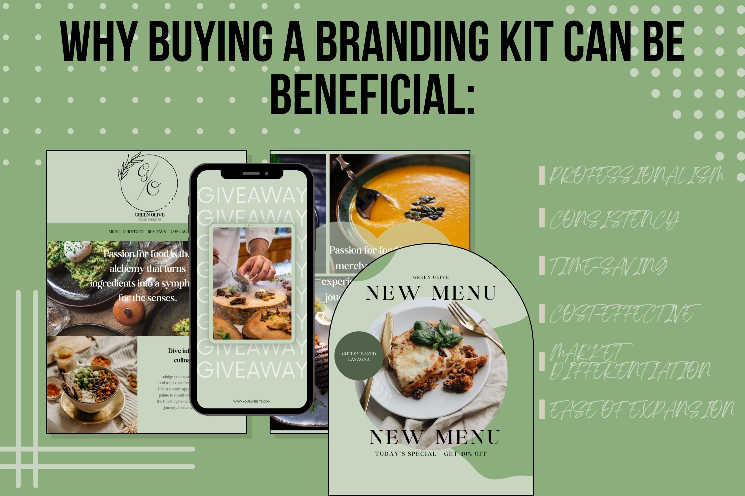 Canva-based Foodie Brand Kit Versatile Design Assets for Cafes ...
