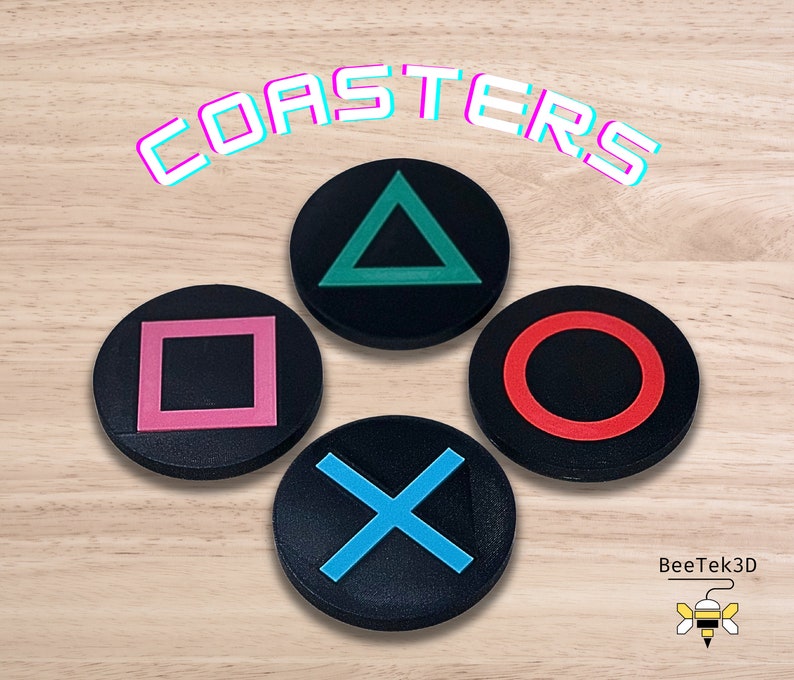 Fun Gift for Gamers Playstation Button Coasters Video Game Inspired ...