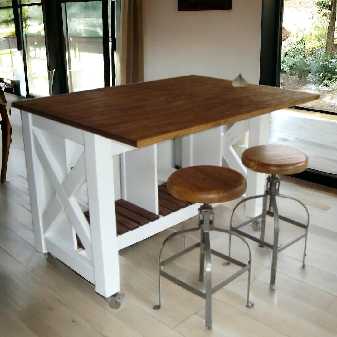 DIY Kitchen Island Plans: Portable Wooden Bar Stand (PDF Download) - Etsy