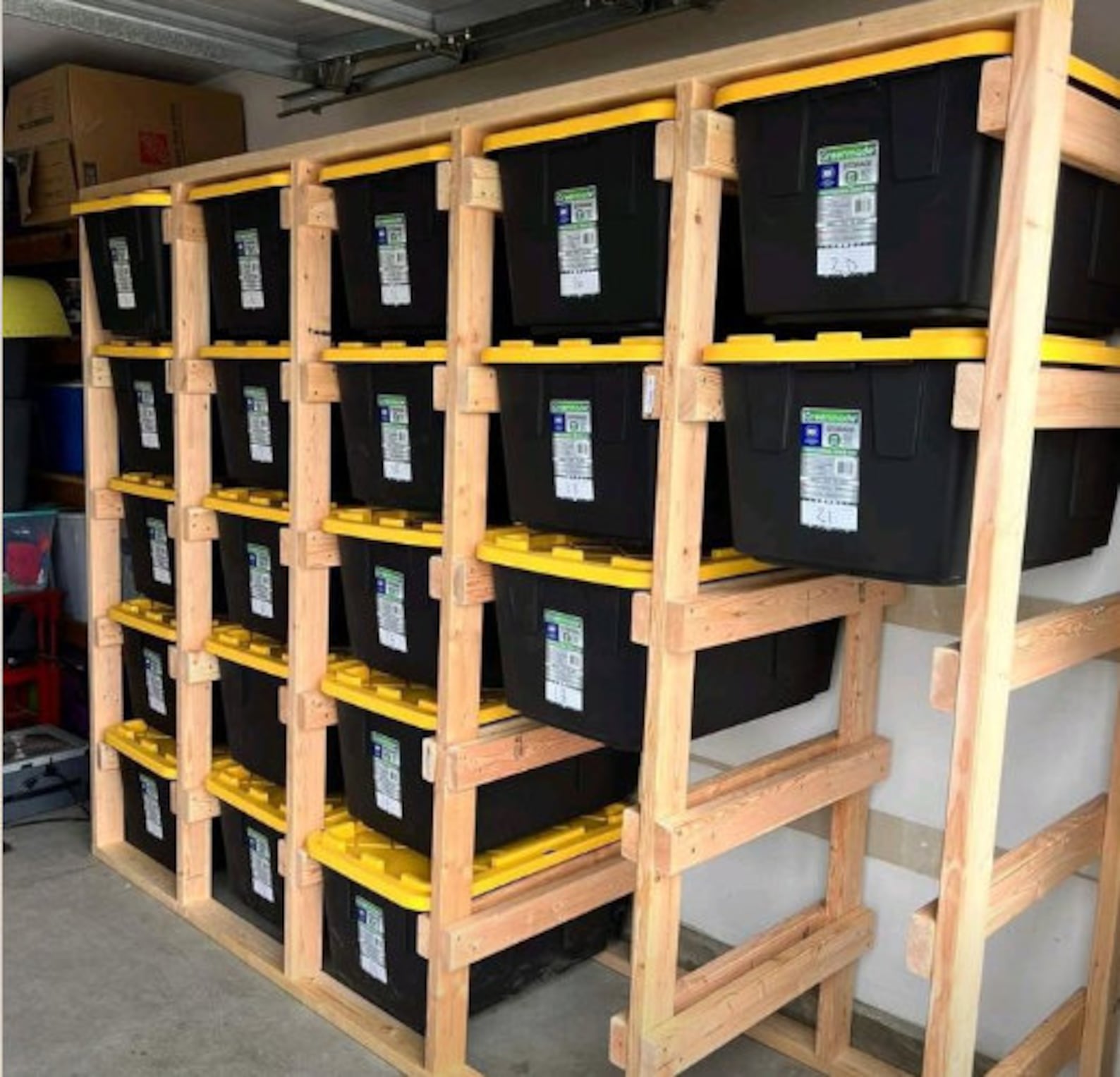 Storage Tote Rack Plans, DIY Bin Storage, Garage Organizer Storage, DIY ...