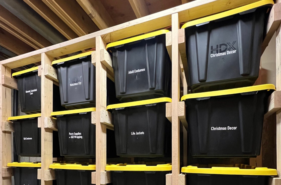 27 Gallon Tote Rack Plans Tote Garage Storage Shelves Organization 27 Gallon Tote Rack Plans Tote Garage Storage Shelves Organization