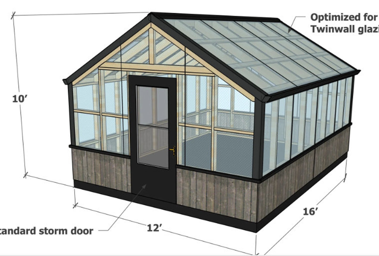 Greenhouse DIY Plans, Backyard Greenhouse, PDF Download, Gardening ...