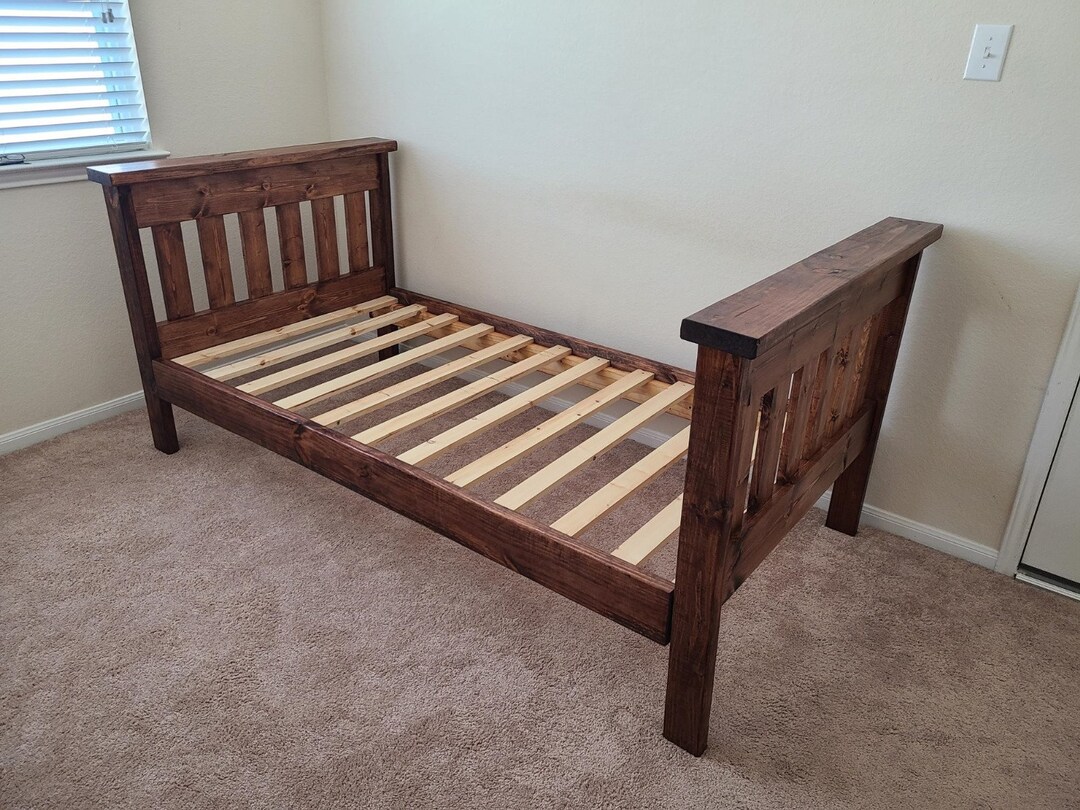 Simple Single Bed Plans, Farmhouse Bed Plans, Wooden Bed Plans, PDF ...