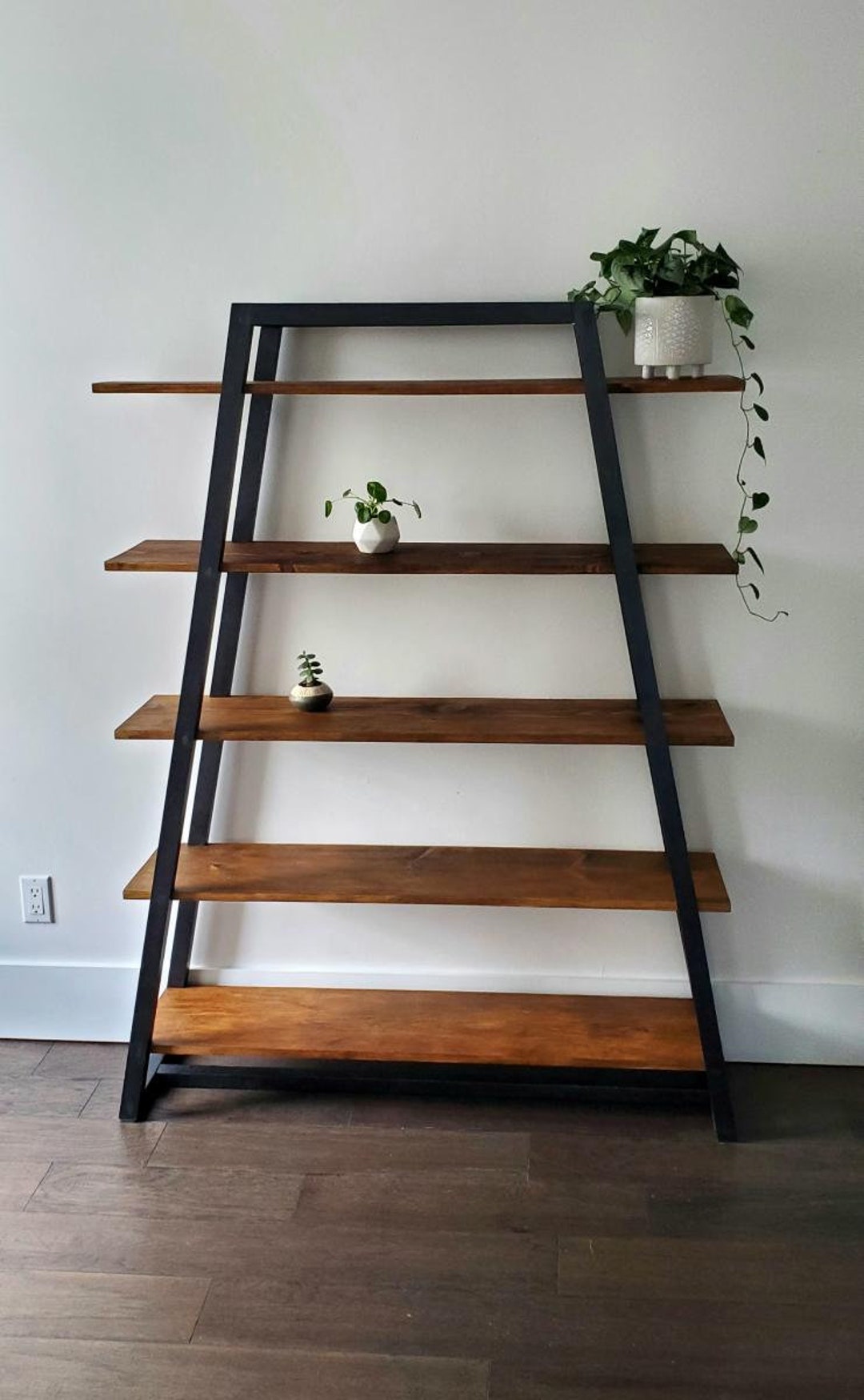 DIY Bookcase Plans, Ladder Shelves Bookcase, Storage Woodcraft Plans ...