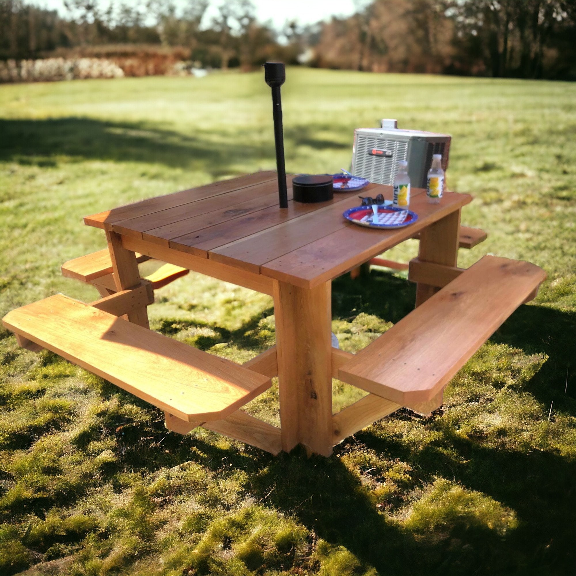 Simple Picnic Table Plan, Square Picnic Table, Garden Table Guide ...