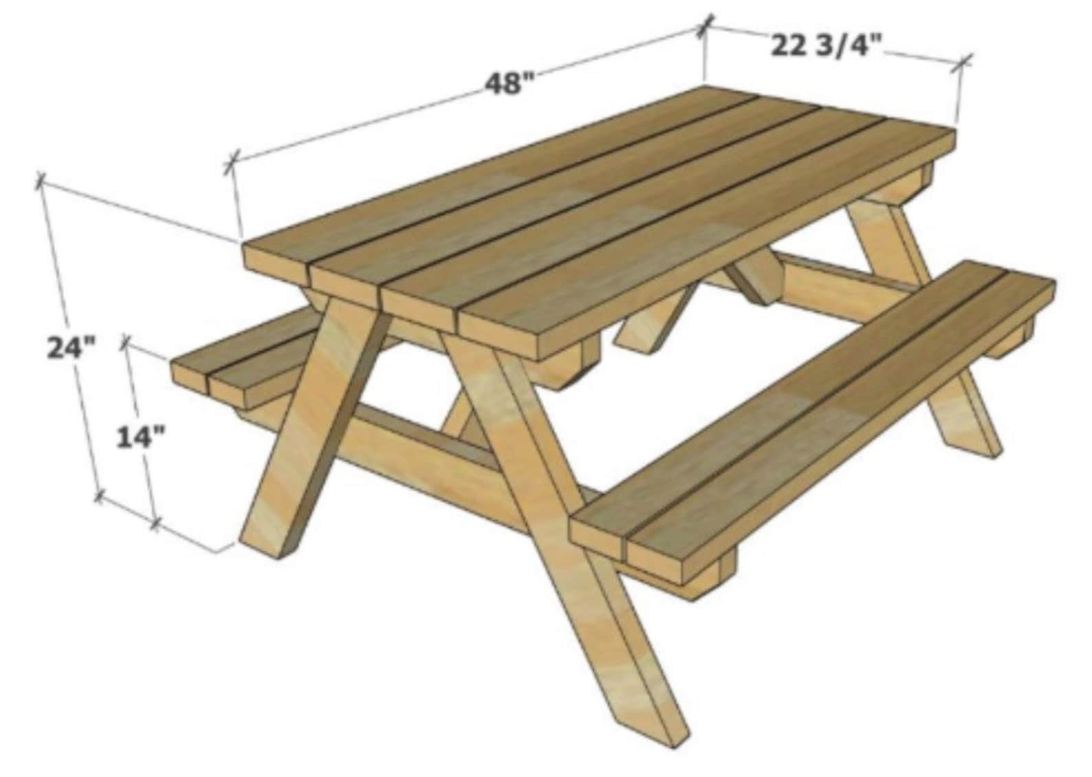 Kids Picnic Table DIY Plans: Easy Small Children's Garden Table (PDF ...