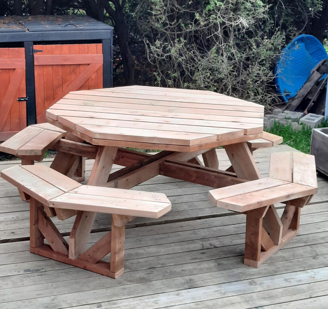 Octagon Picnic Table Plans: DIY Garden Dining (PDF Download) - Etsy