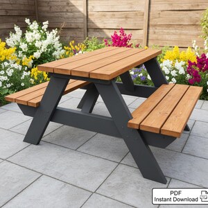 2 Person Picnic Table Plans: Outdoor Bistro Table (PDF Download) - Etsy