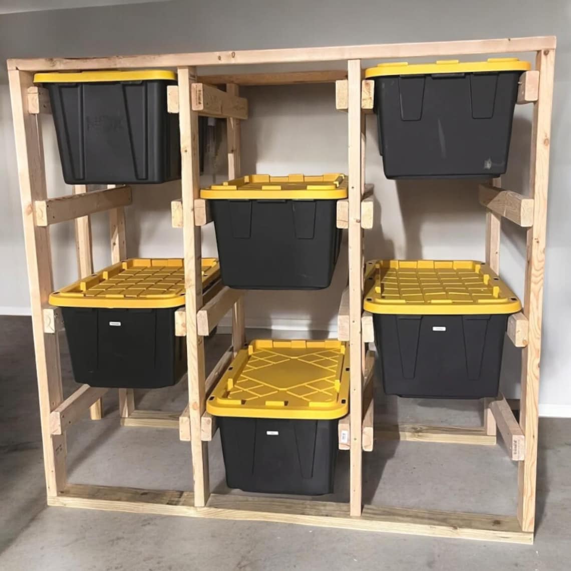 Tote Shelves Build Plans, Shelf for Plastic Totes, Indoor Front Porch ...