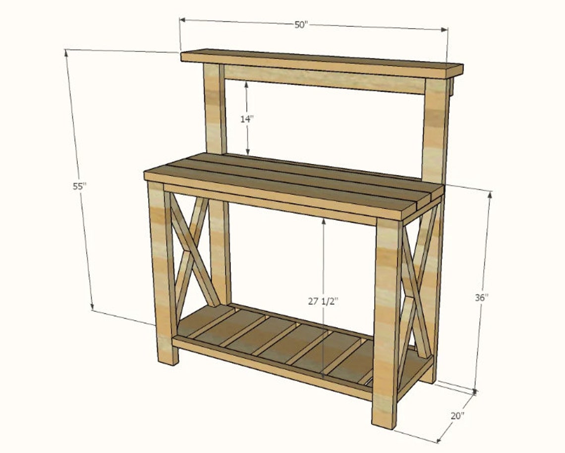 Potting Bench, Garden Potting Table Plans, Outdoor Potting Bench, Diy ...