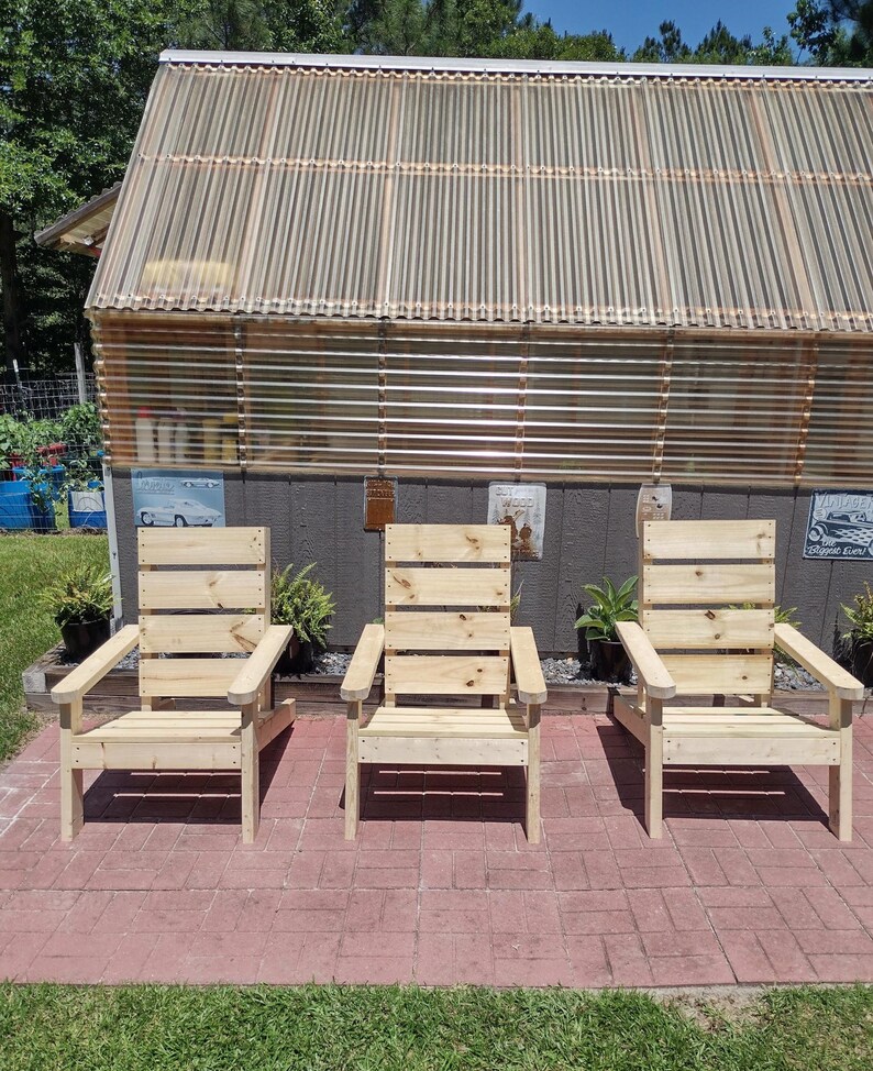 Adirondack Chair Plan: Modern 2x4 Wood Patio Furniture (PDF Download ...
