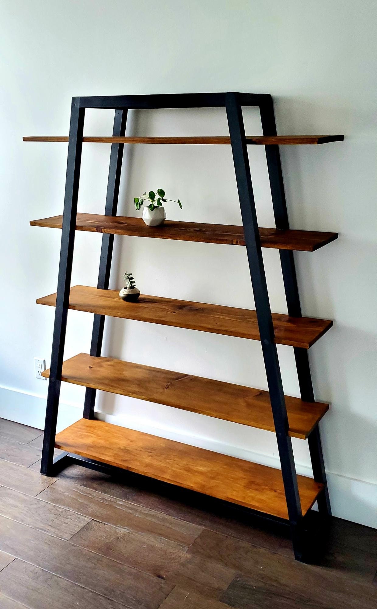 DIY Bookcase Plans, Ladder Shelves Bookcase, Storage Woodcraft Plans ...