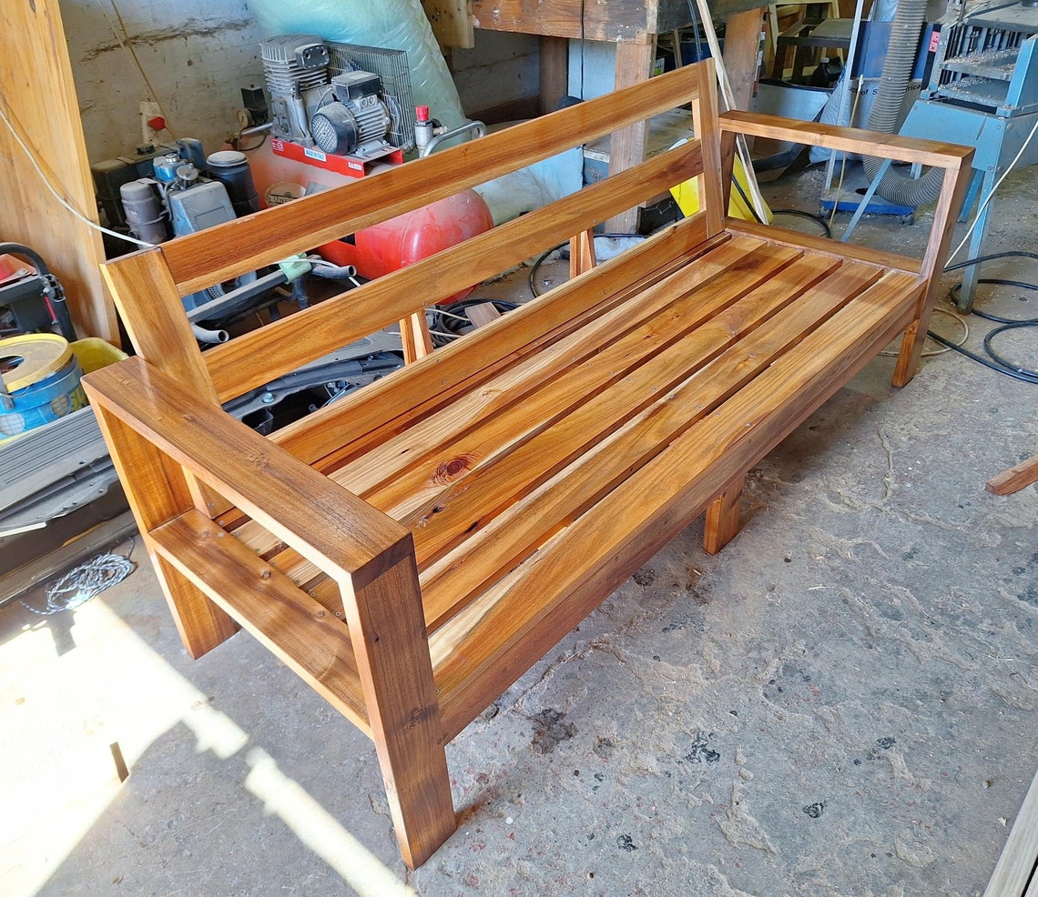 Patio Sofa DIY Plans, Modern Bench Plans, Park Bench Plans, Modern ...