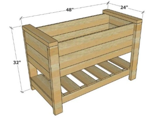 Raised Planter Plan, Veggie Planter Box, DIY Planter Plan, Raised ...