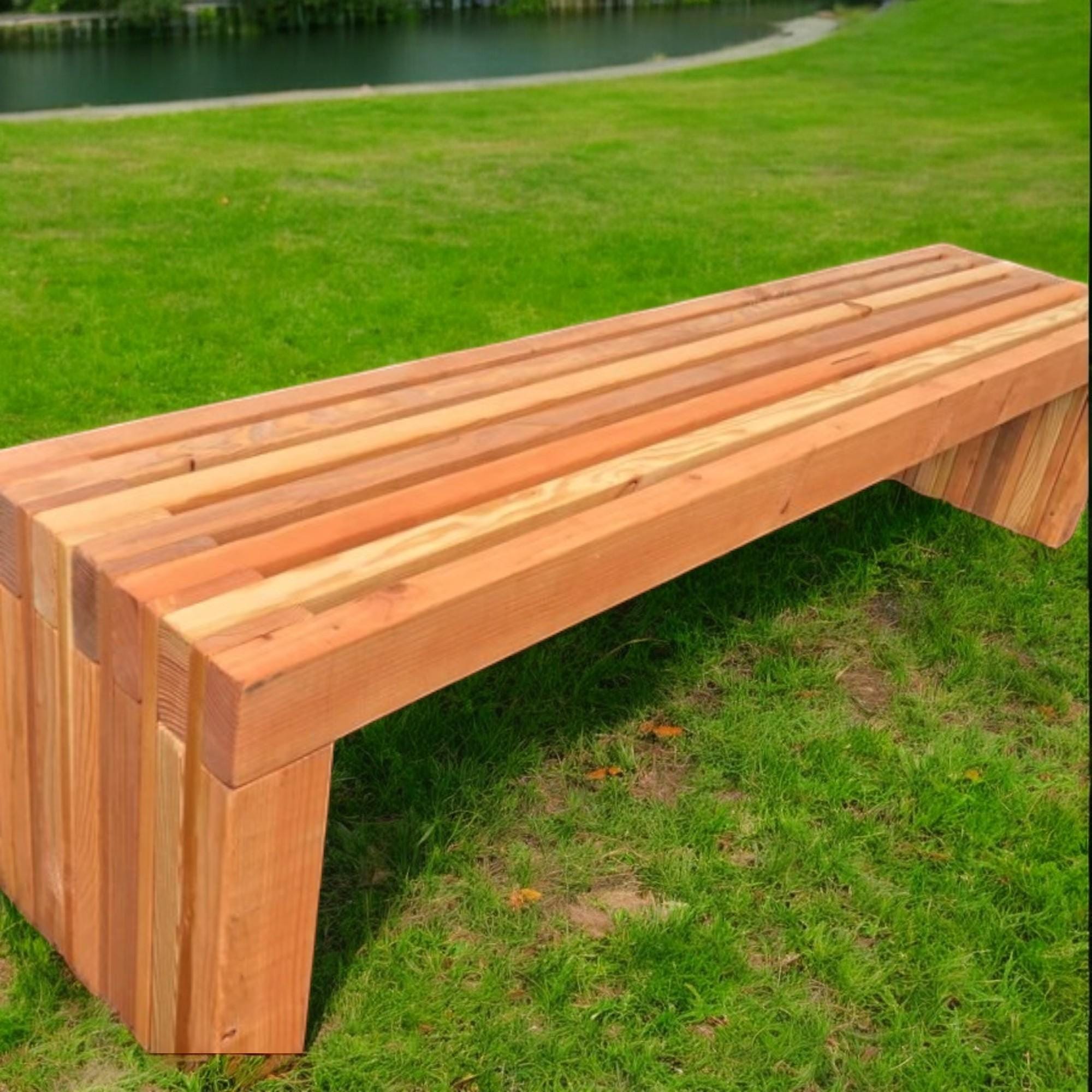 Simple Bench Plans, Modern Slatted Bench, Outdoor Wood Bench, Garden ...