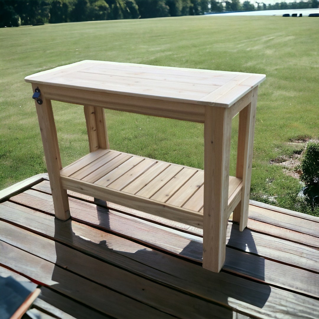 DIY Grill Table Woodworking Plans: Outdoor BBQ Side Table (PDF Download ...