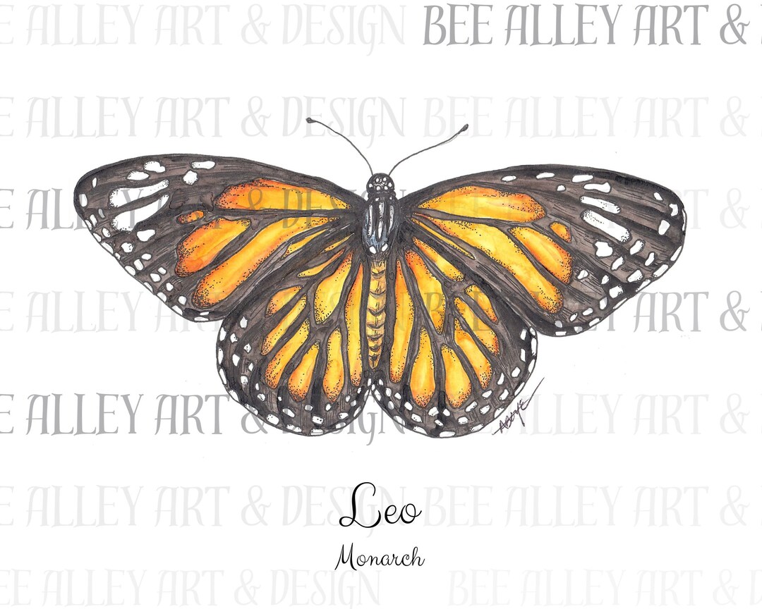 Leo Zodiac Astrology Butterfly Art Print, Adonis Blue Butterfly ...