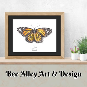 Leo Zodiac Astrology Butterfly Art Print, Adonis Blue Butterfly ...