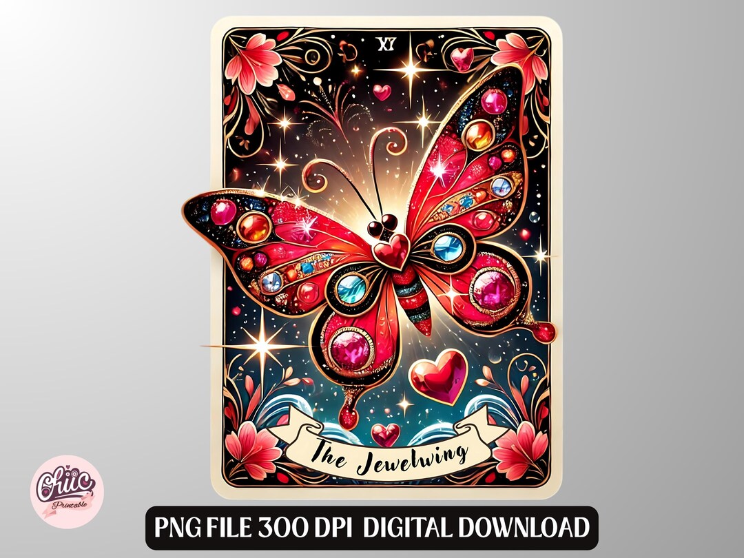 Jewelwing Tarot Card PNG: Love Butterfly Digital Download - Etsy