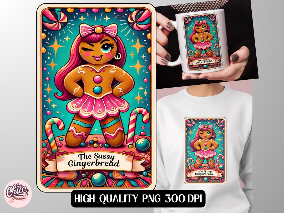 Sassy Gingerbread Tarot Card PNG | Funny Christmas Tarot Design ...
