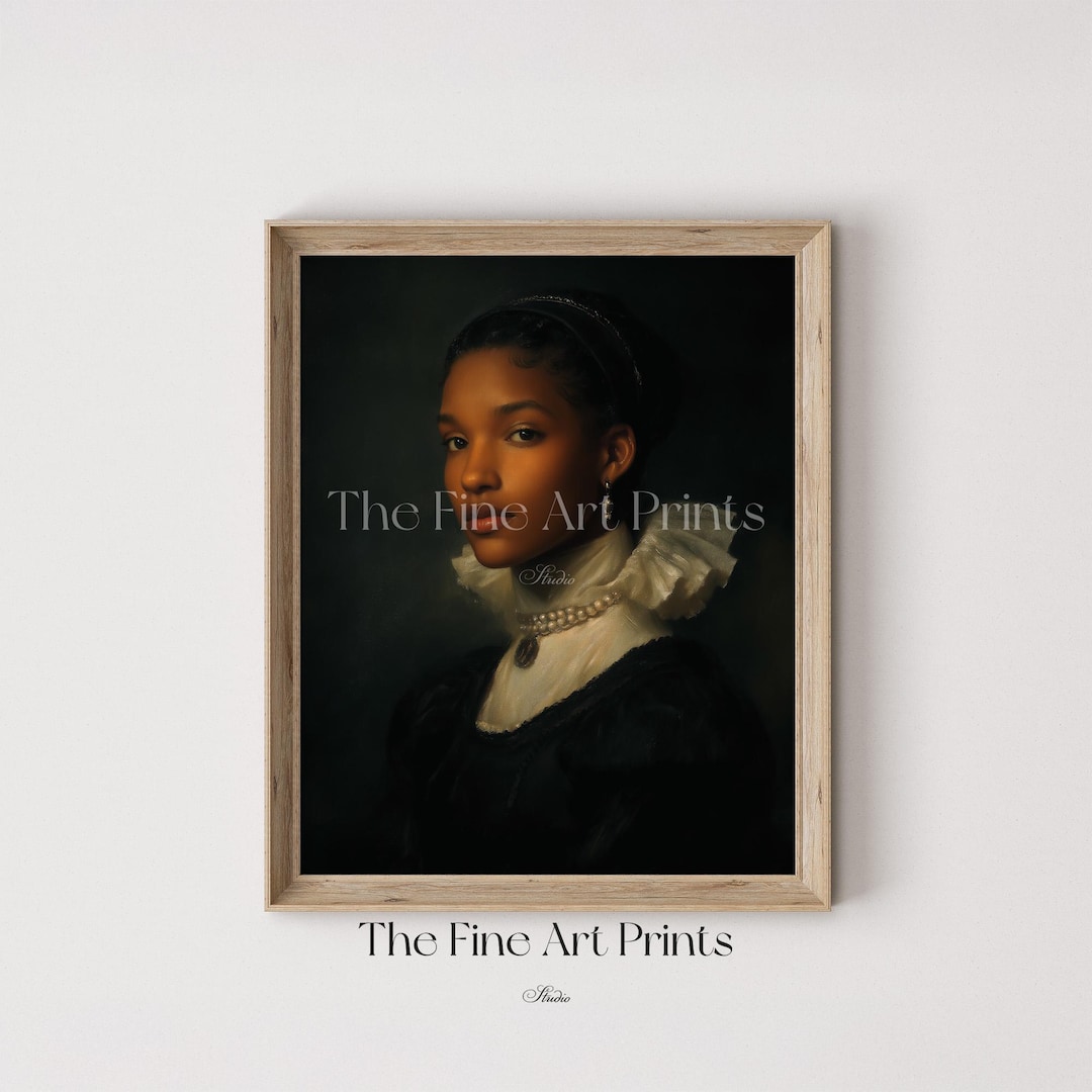Chiaroscuro Black Woman Portrait: Afrocentric Vintage Art Print ...