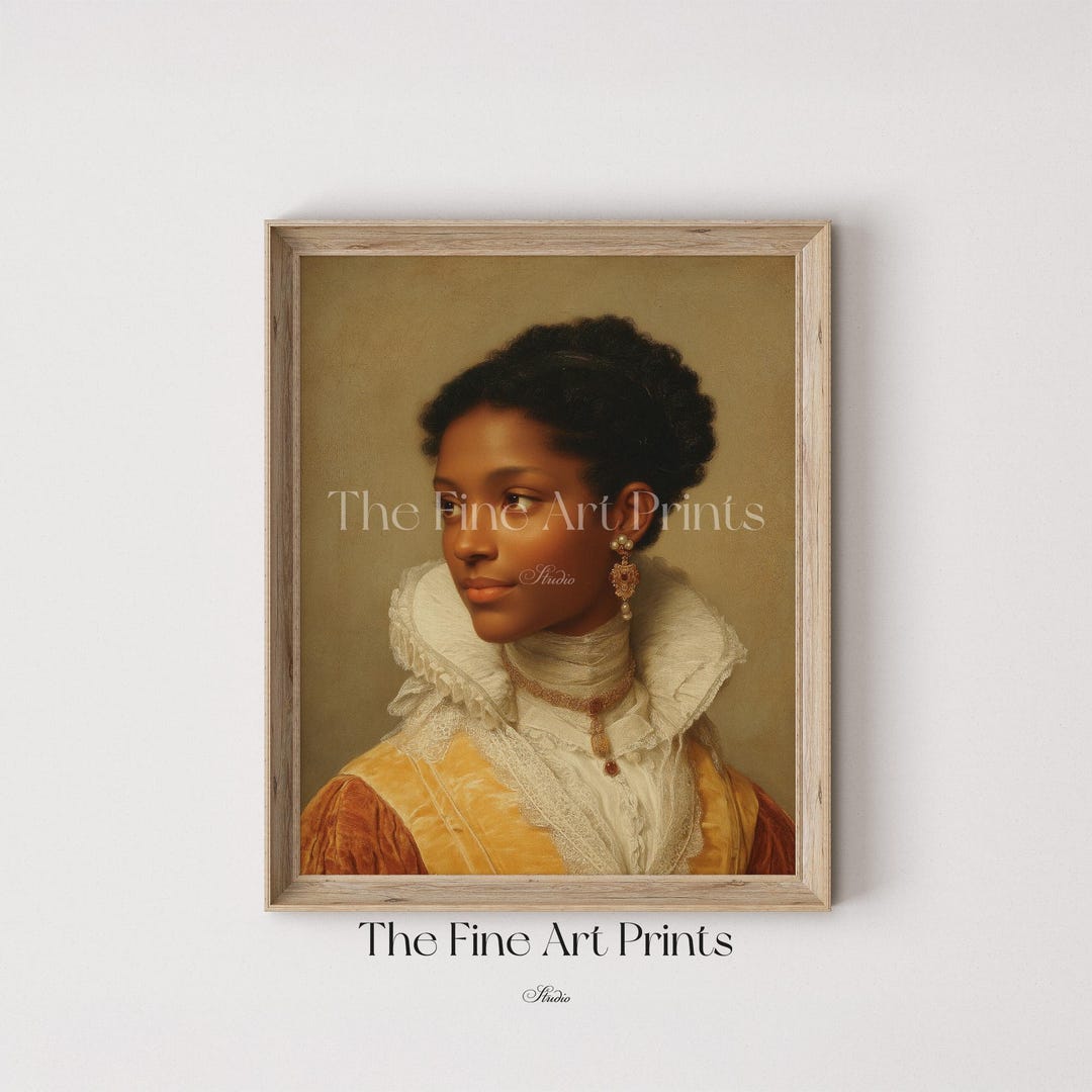 Black Renaissance Woman Portrait: African American Royal Art (digital ...