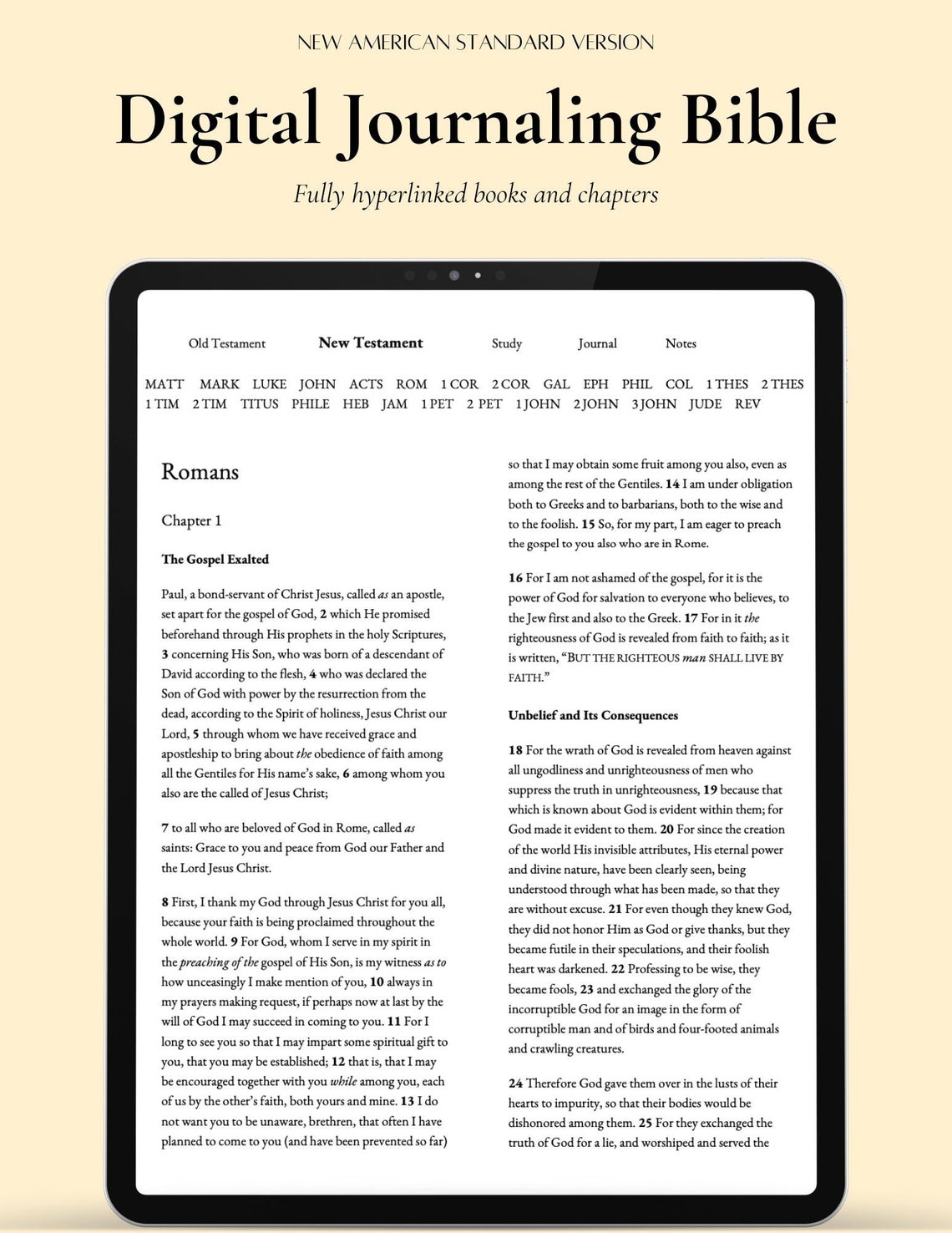 Digital Journaling Bible – NASB – Portrait – Hyperlinked Books ...