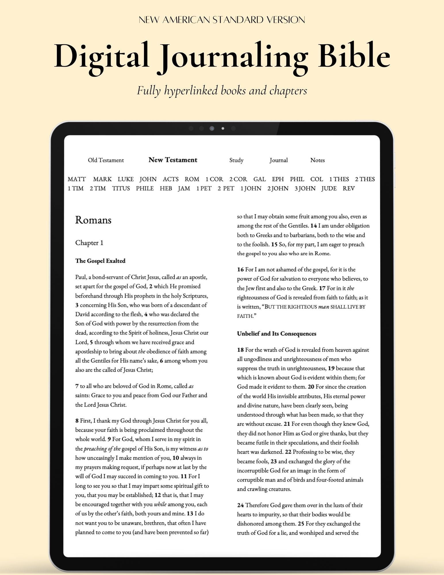 Digital Journaling Bible – NASB – Portrait – Hyperlinked Books ...