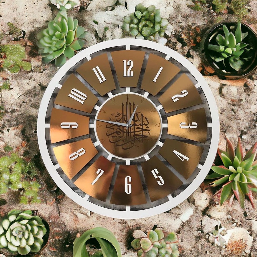 Personalized Modern Wall Clock Art Decor Mirror Clock Large Wall Clock ...