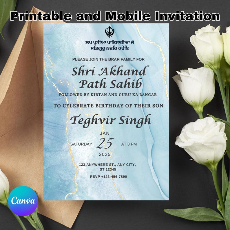Editable Akhand Path Invitation, Akhand Path Digital Invitation ...
