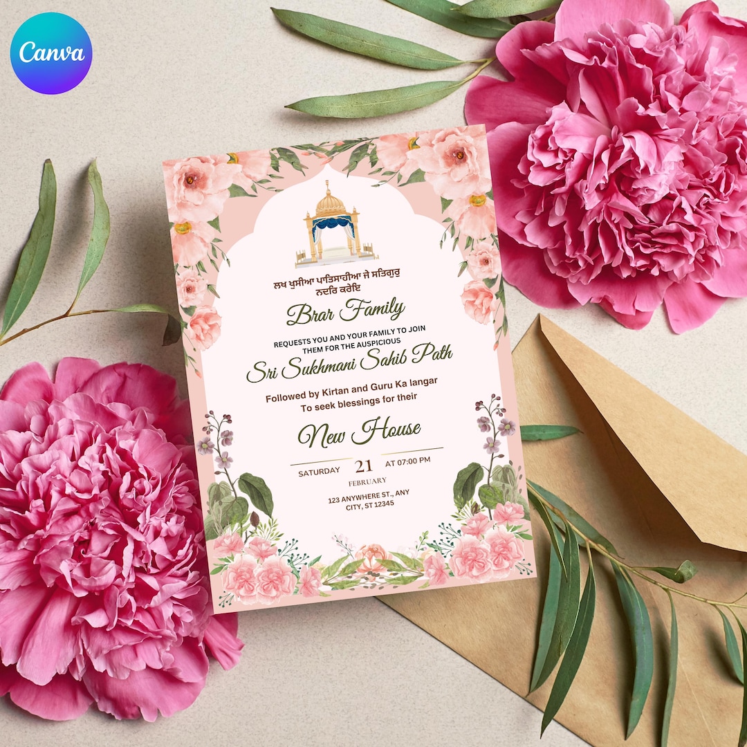 Editable Path Invitation, Sukhmani Sahib Path Digital Invitation ...