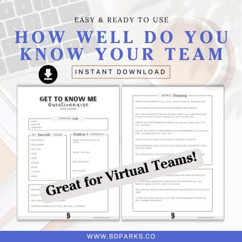 Team Questions Get to Know You Printable Download, Employee Favorites ...