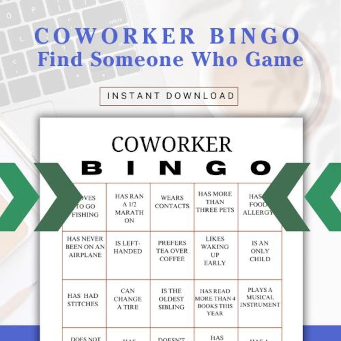 Coworker Bingo, Work Bingo, Office Bingo Printable, Bingo Game for ...