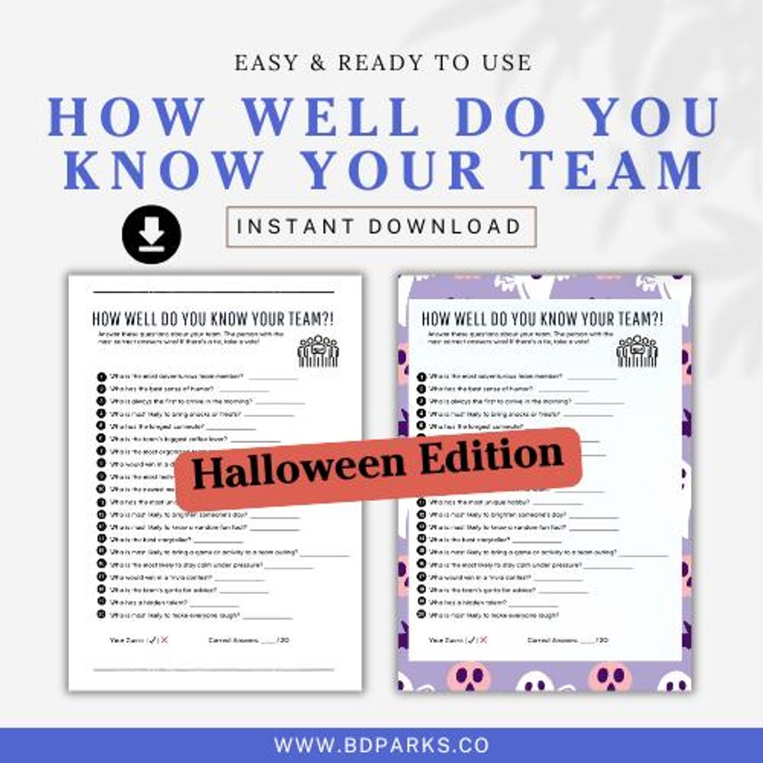 Halloween How Well Do You Know Your Team Building Get to Know Me ...