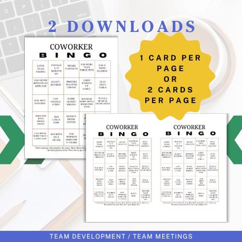 Coworker Bingo, Work Bingo, Office Bingo Printable, Bingo Game for ...