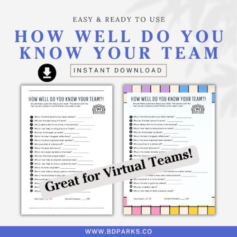 How Well Do You Know Your Team Building Get to Know Me Questionnaire ...