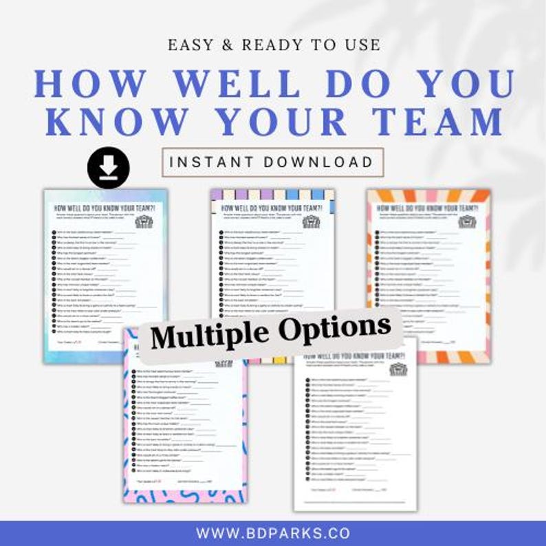 How Well Do You Know Your Team Building Get to Know Me Questionnaire ...