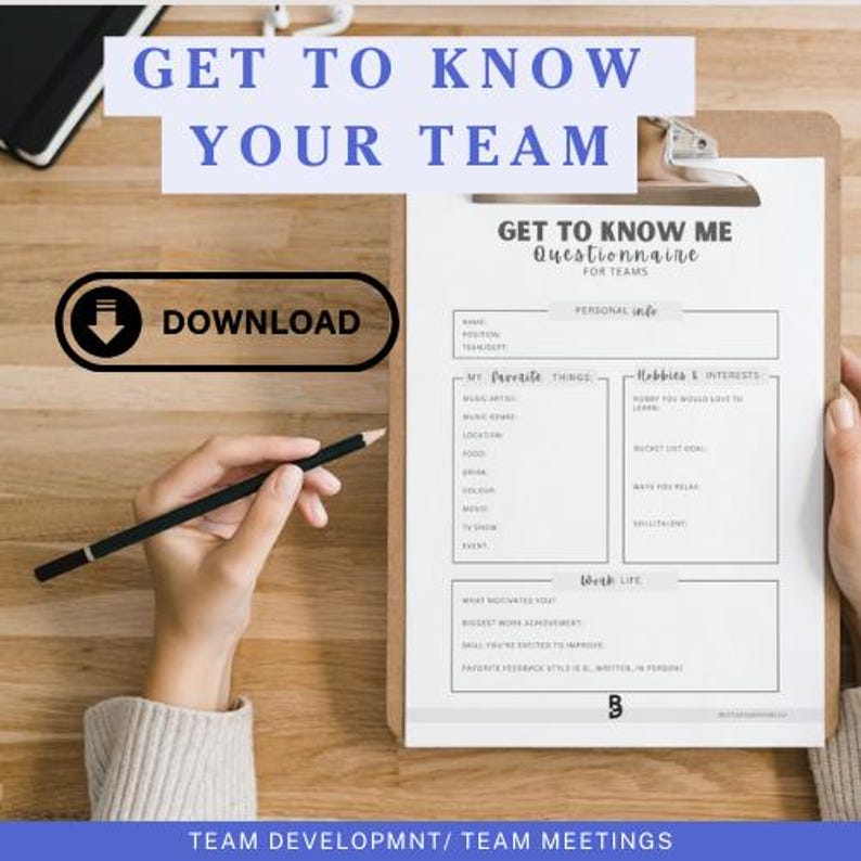 Team Questions Get to Know You Printable Download, Employee Favorites ...
