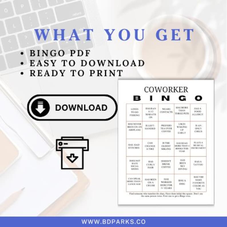Coworker Bingo, Work Bingo, Office Bingo Printable, Bingo Game for ...