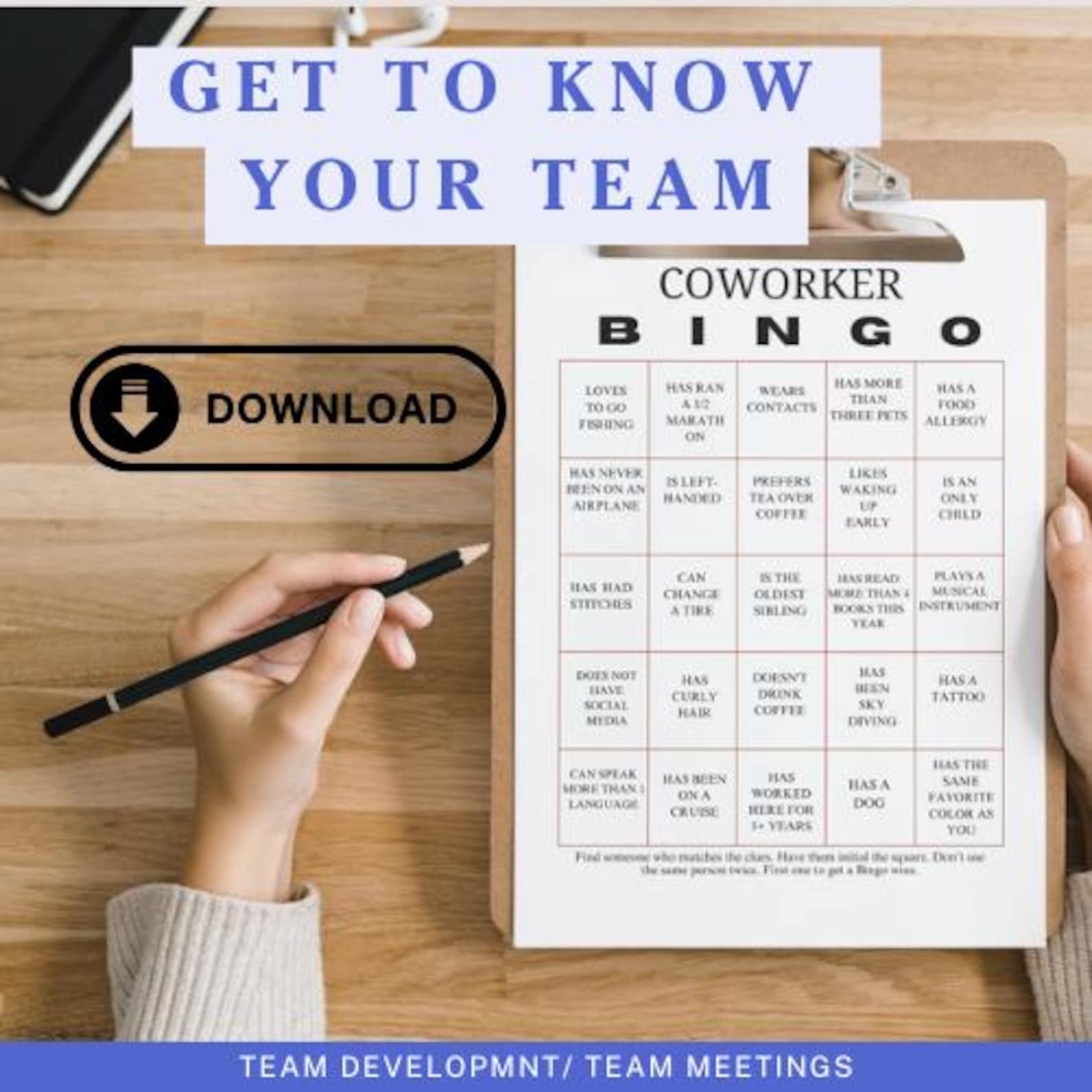 Coworker Bingo, Work Bingo, Office Bingo Printable, Bingo Game for ...