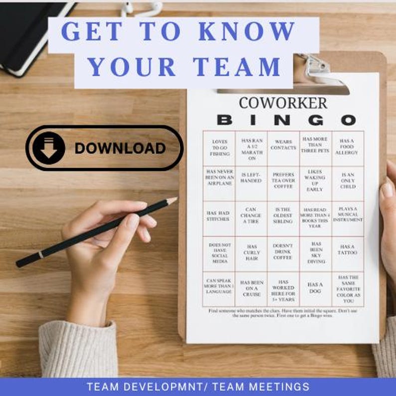 Coworker Bingo, Work Bingo, Office Bingo Printable, Bingo Game for ...