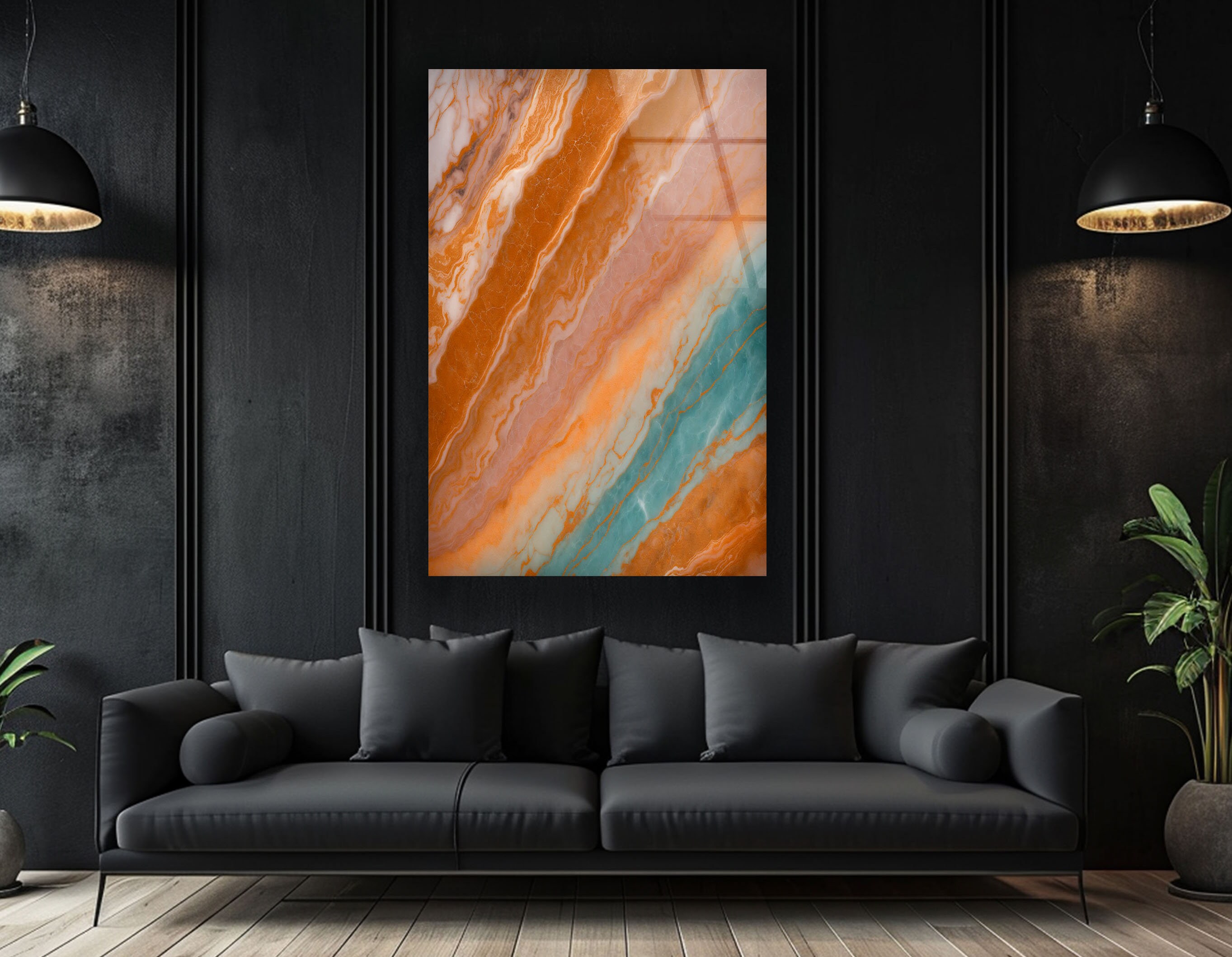 Glamorous Abstract Glass Wall Art-mega Size Glass Wall Decor-wall ...