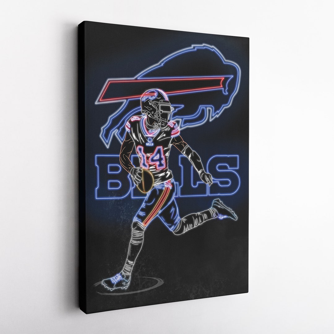 Stefon Diggs Poster Neon Effect Buffalo Bills NFL Canvas Wall Art Print ...