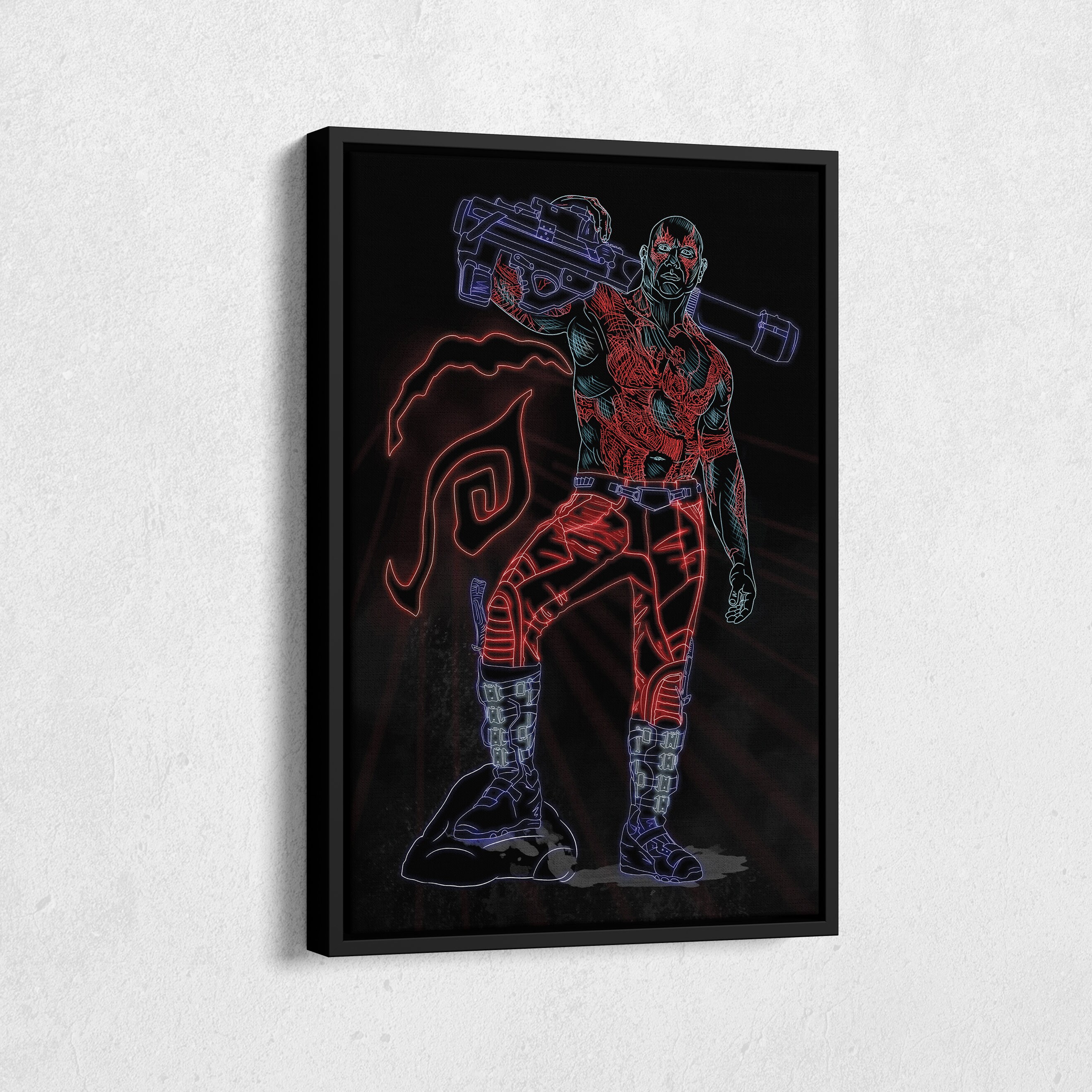 Drax the Destroyer Poster Neon Marvel Comics Canvas Wall Art Print Kids ...