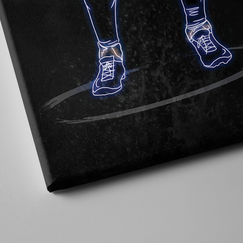 Ty Cobb Poster Neon Effect Detroit Tigers MLB Canvas Wall Art Print ...