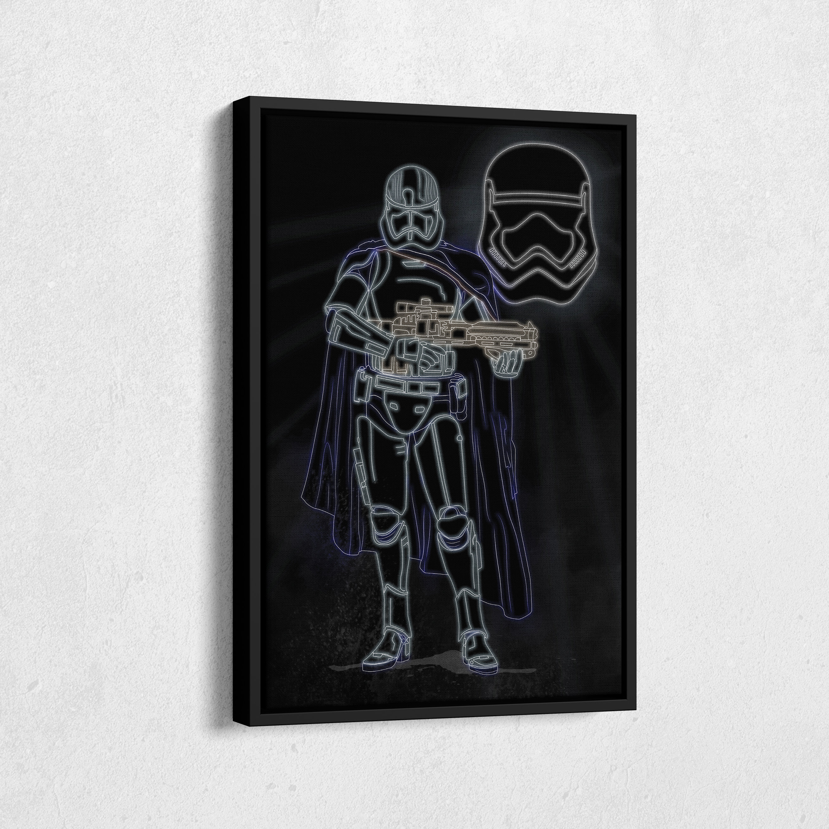 Stormtrooper Poster Neon Star Wars Canvas Wall Art Print Kids Room ...