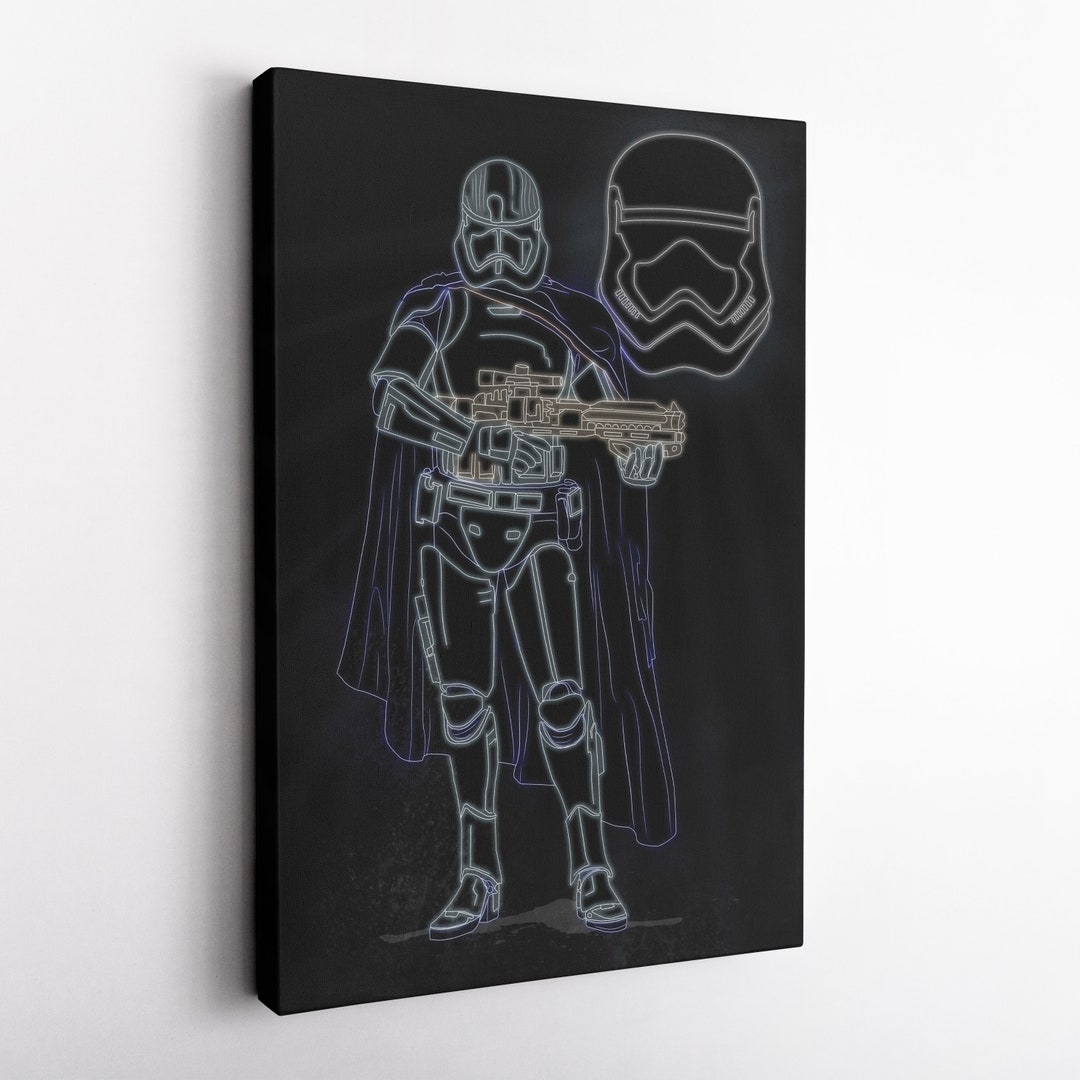 Stormtrooper Poster Neon Star Wars Canvas Wall Art Print Kids Room ...